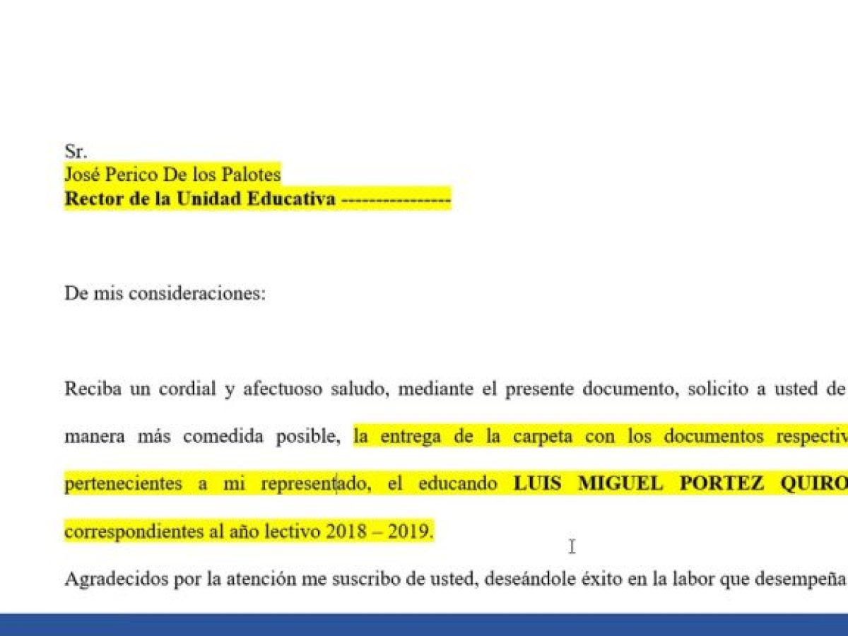 Ejemplo De Carta De Presentación Para Promoción Interna